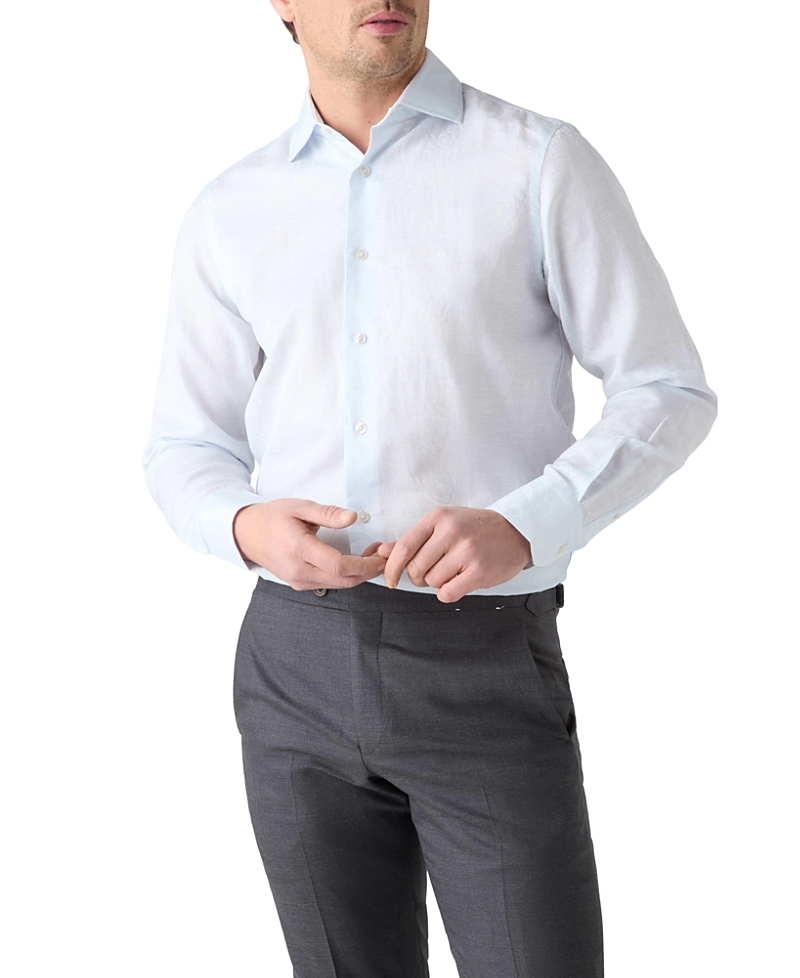 ROBERT TALBOTT reynolds paisley jacquard cotton linen blend shirt in contemporary fit